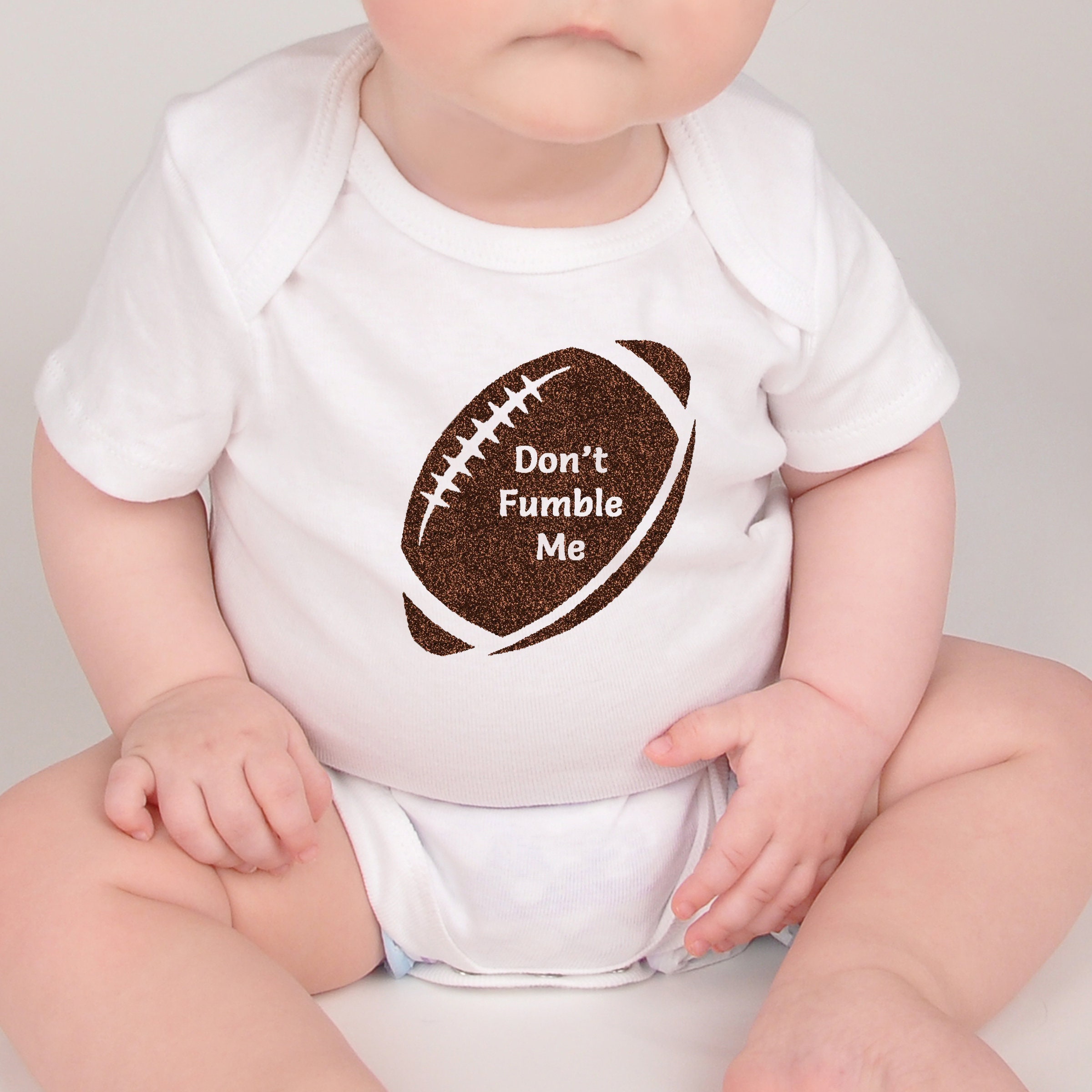 Don't Fumble Me Glitter Football Infant Bodysuit Funny | Etsy