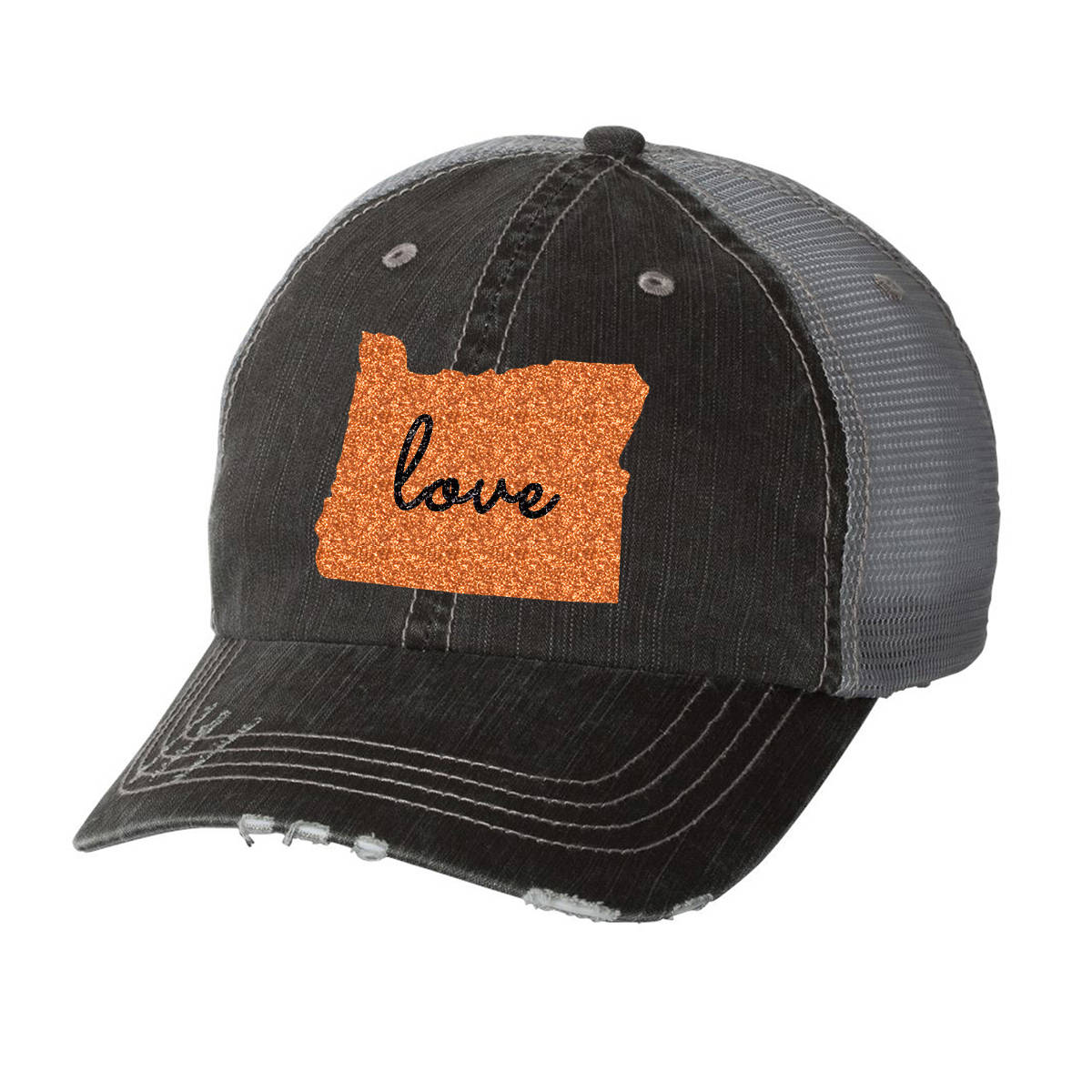 State of Oregon Love Distressed Ladies Baseball Hat Mesh - Etsy