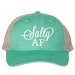 Salty AF Vintage Ponytail Baseball Hat Mesh Trucker Girls Trip Girls ...