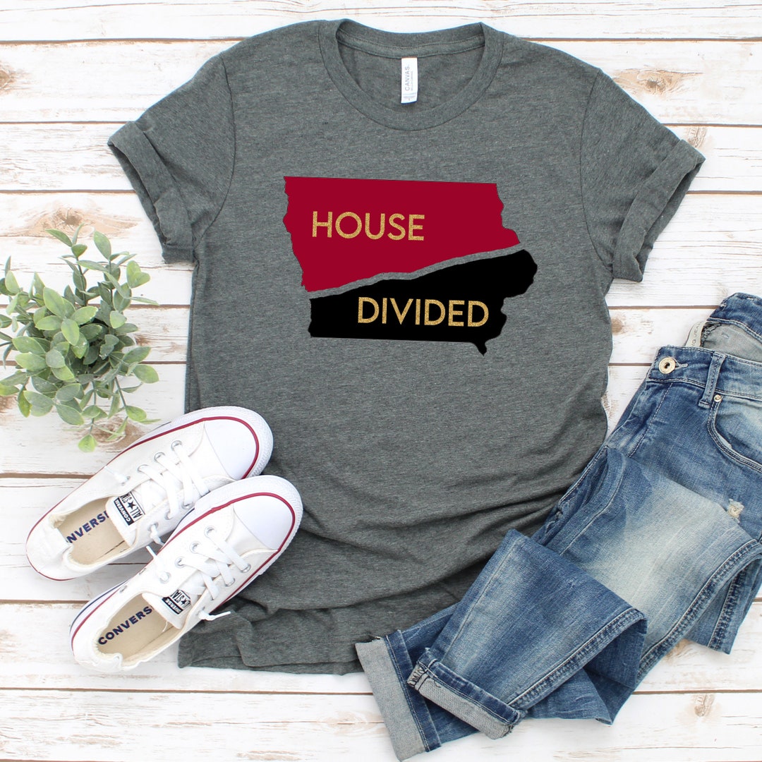 House Divided Iowa Glitter Short Sleeve T-shirt | Tee | Funny ...