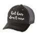 Hat Hair Don't Care Distressed Ladies Baseball Hat Mesh Trucker Funny ...