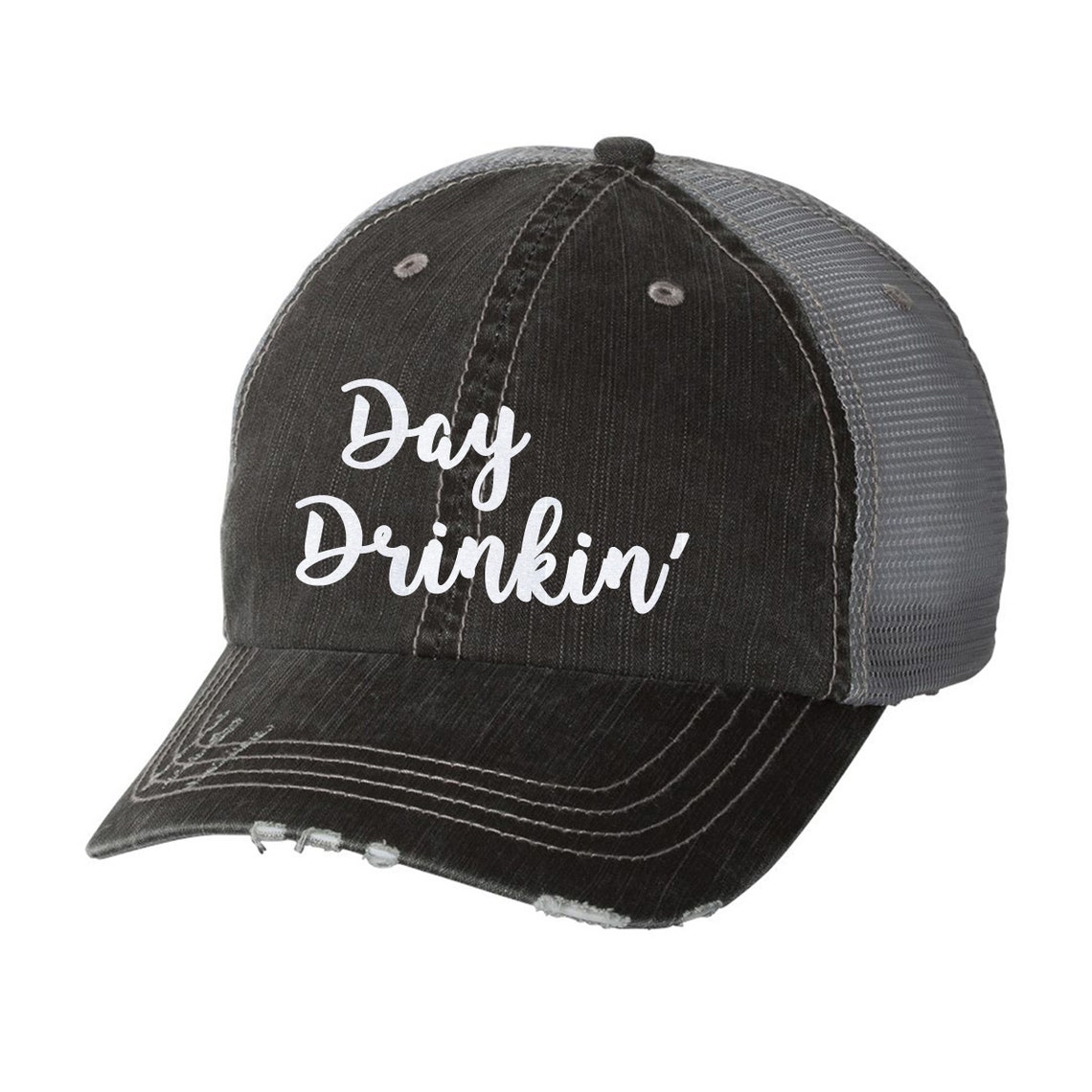 Day Drinkin' Distressed Ladies Baseball Hat Mesh - Etsy