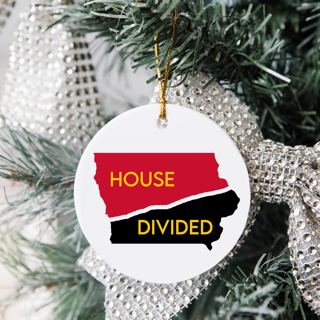Iowa House Divided Ceramic Ornament | College | Football | Basketball ...