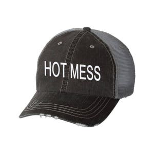 Hot Mess Distressed Ladies Baseball Hat Mesh Trucker - Etsy