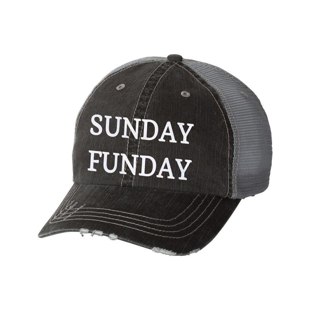 Sunday Funday Distressed Ladies Baseball Hat | Mesh | Trucker ...