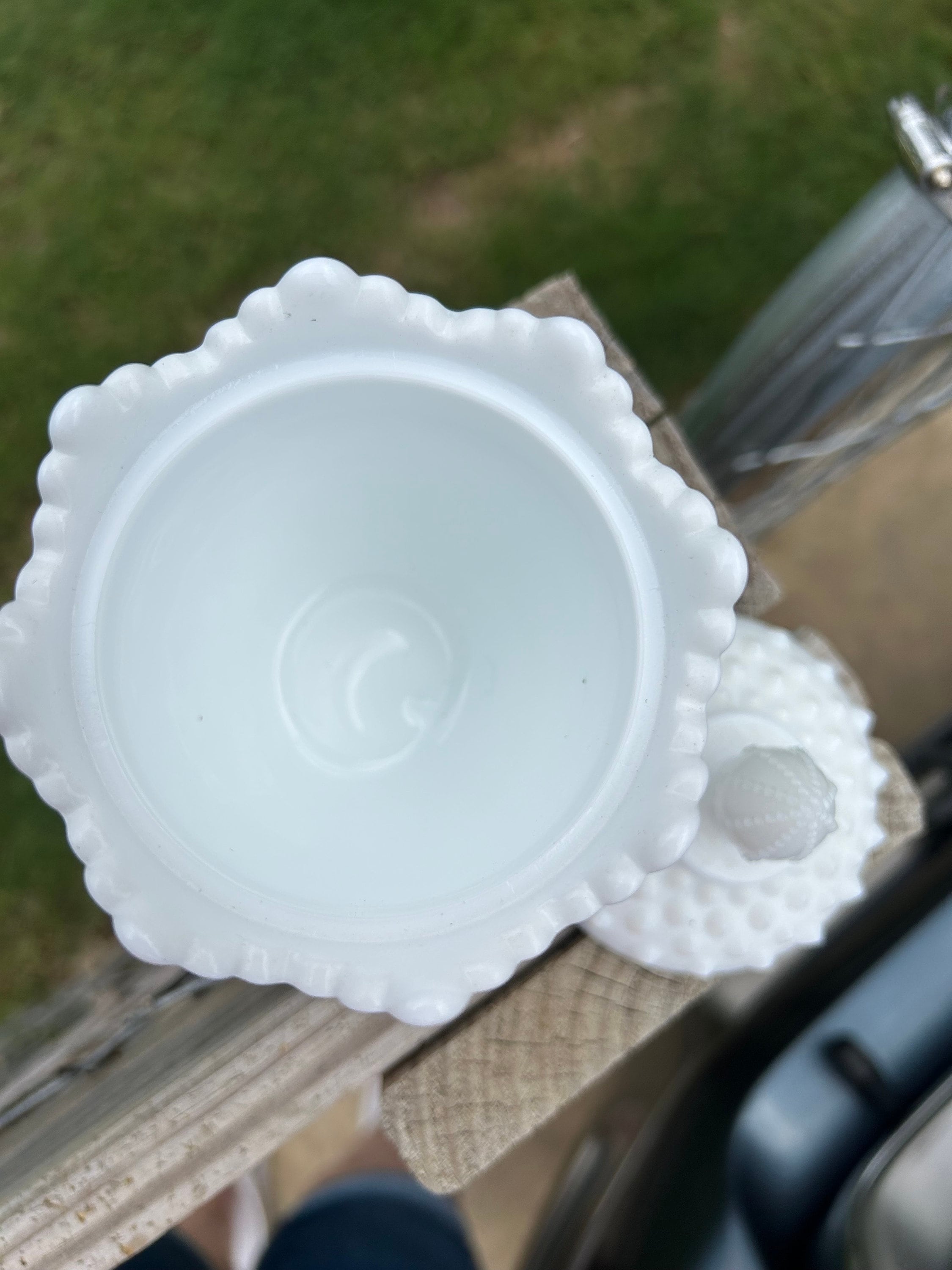 Fenton White Vintage Hob Nob Candy Jar - Etsy