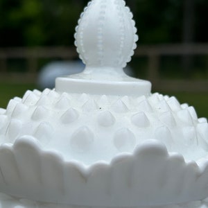 Fenton White Vintage Hob Nob Candy Jar - Etsy