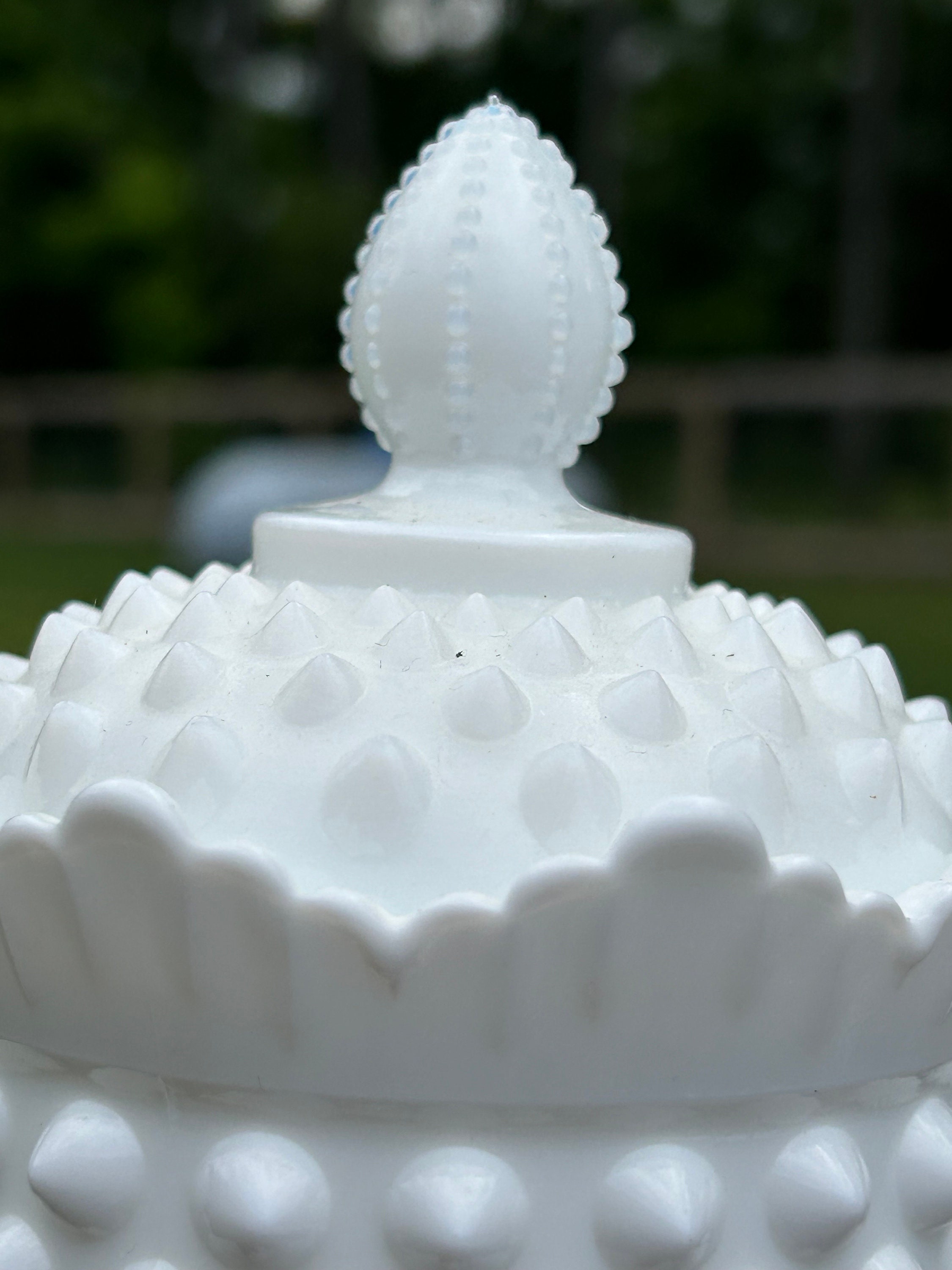 Fenton White Vintage Hob Nob Candy Jar - Etsy