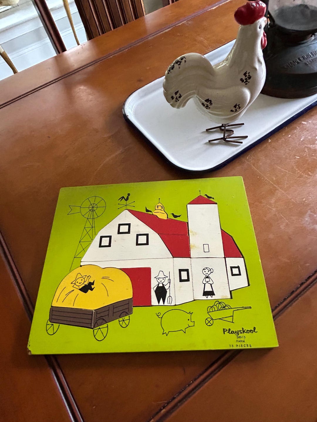 Vintage Playskool Wooden Farm Puzzle - Etsy