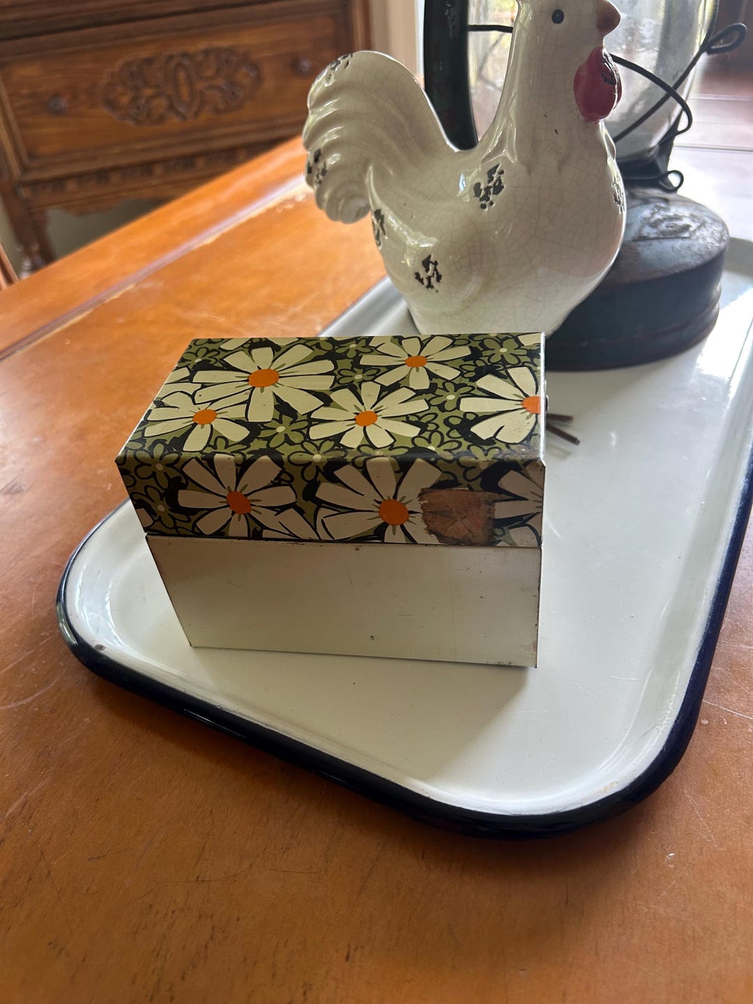 Vintage 70s Daisy Recipe Box With Handwritten Recipes - Etsy