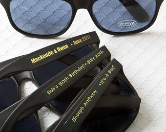 50 Black Sunglasses With Personalized Metallic Foil Labels | Etsy