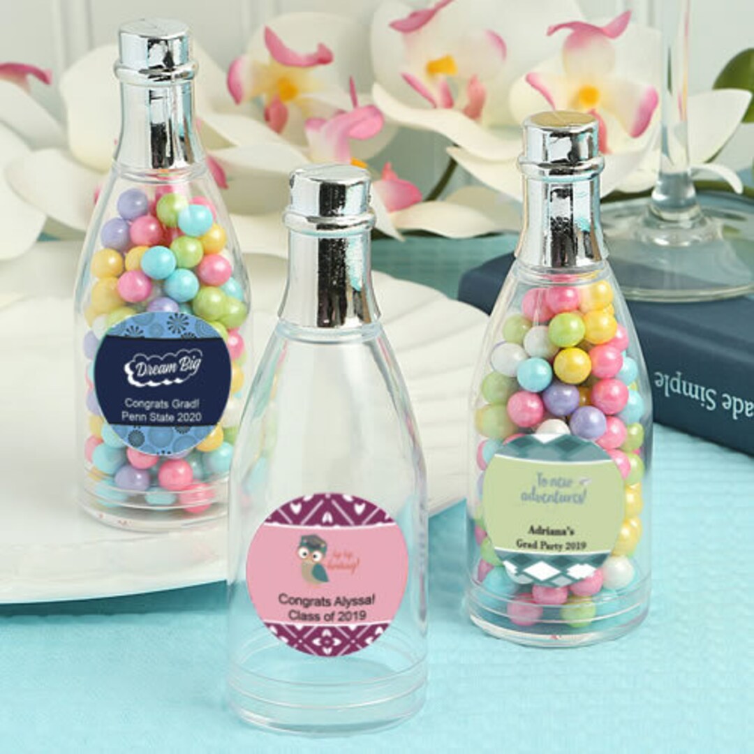 25 Personalized Clear Plastic Graduation Champagne Bottle Box - Etsy