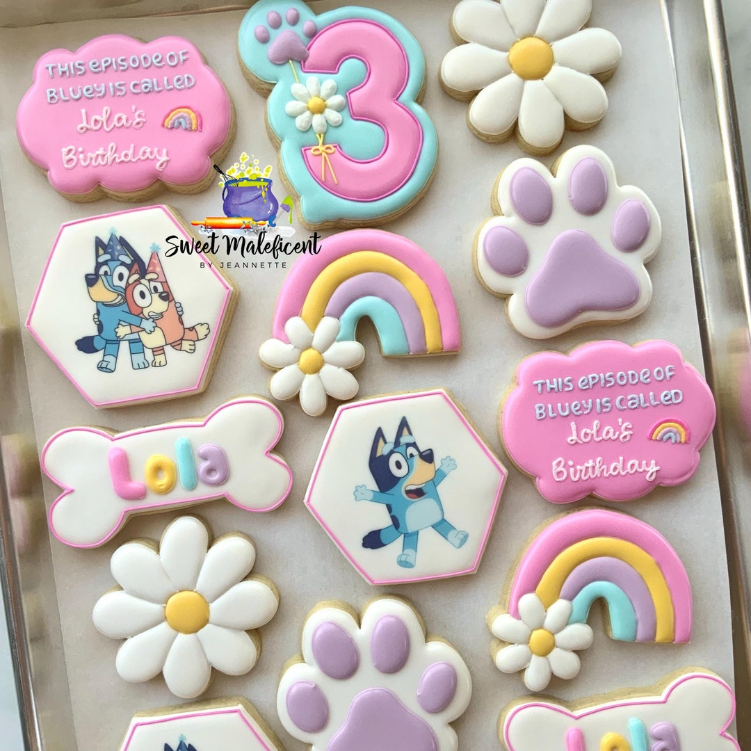 2 Dozen Birthday Blue Inspired Sugar Cookies - Etsy