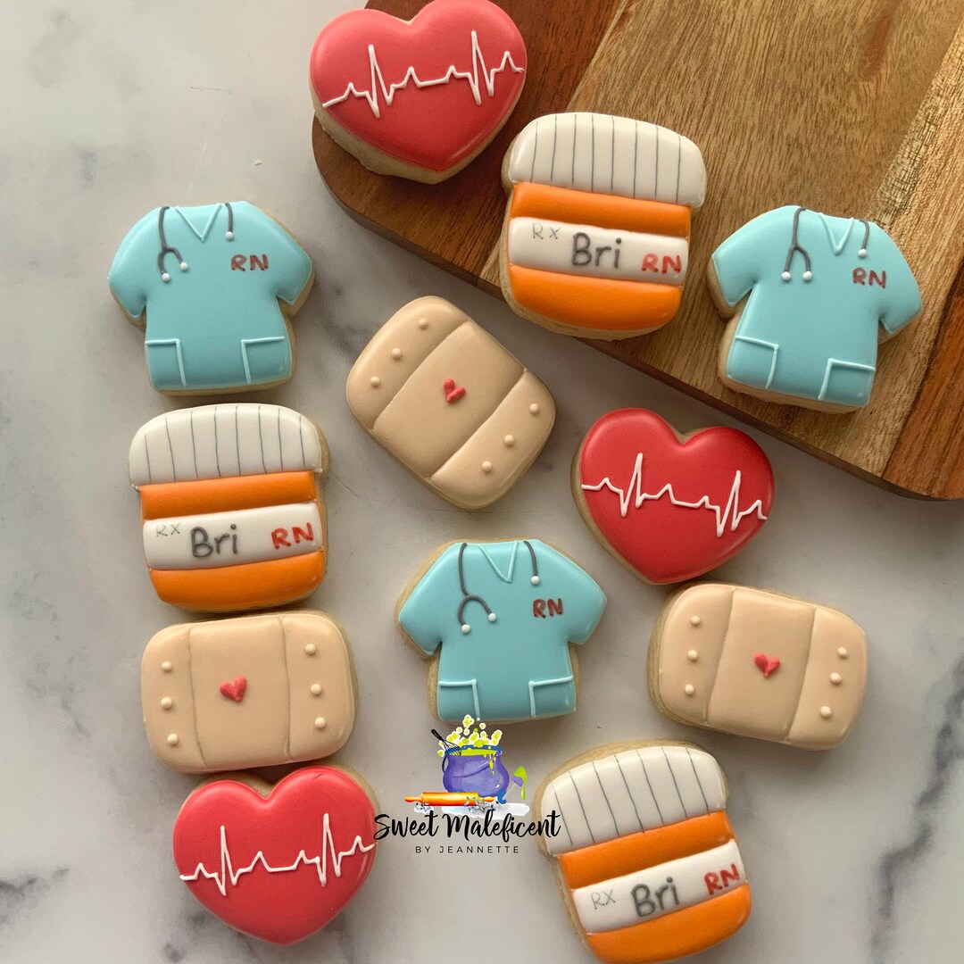2 Dozen Mini Nurse Doctor Sugar Cookies. Nurse Appreciation Week Gifts ...