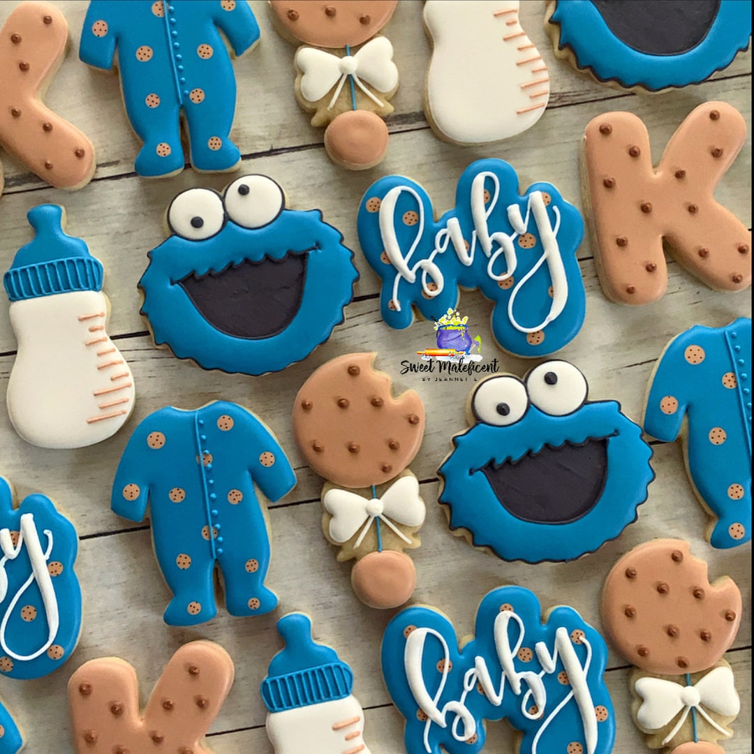 2 Dozen Monster Baby Shower Cookies - Etsy