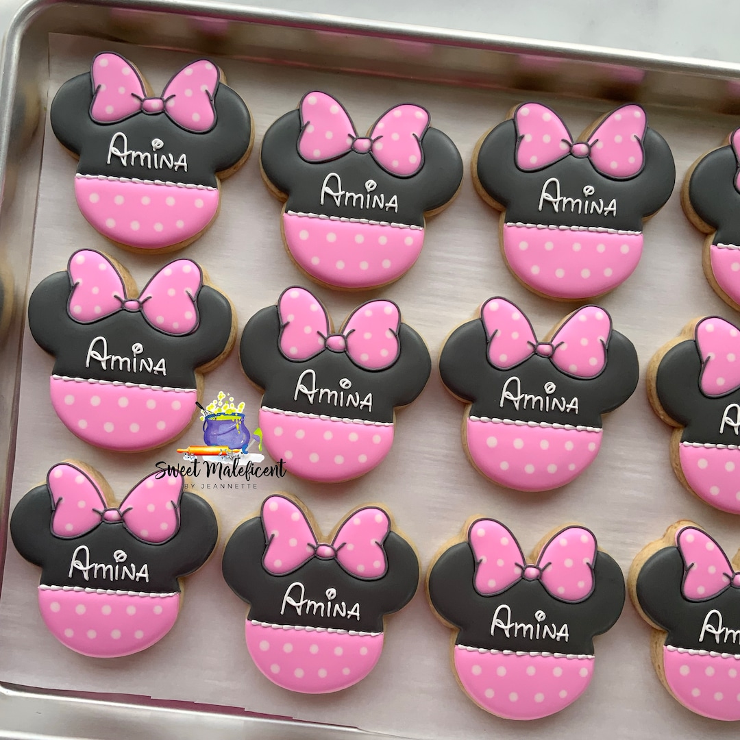 2 Dozen Personalized Minnie Mouse Sugar Cookies . Minnie Mouse Cookie ...