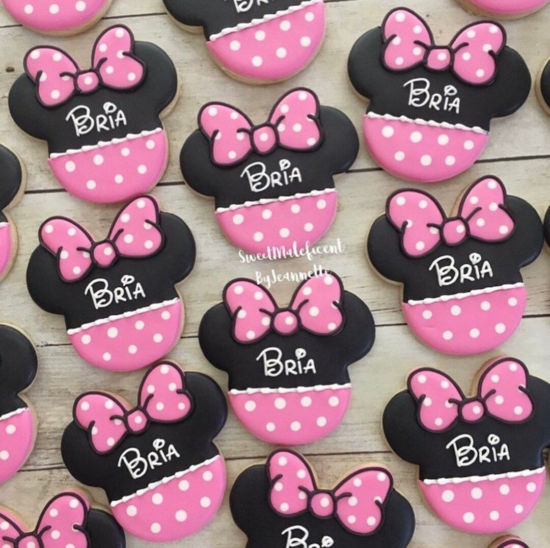 2 Dozen Personalized Minnie Mouse Sugar Cookies . Minnie Mouse - Etsy