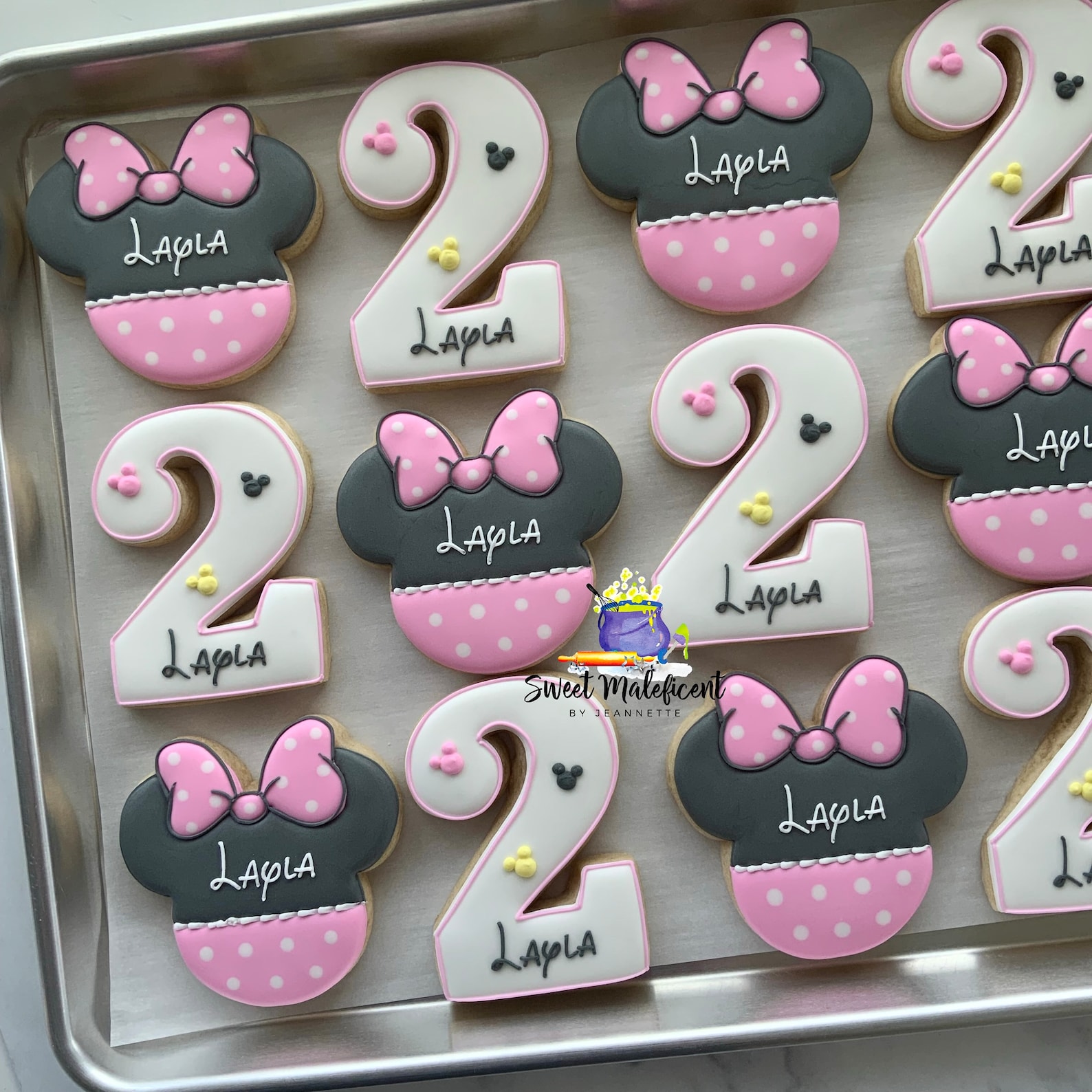 2 Dozen Personalized Minnie Mouse Sugar Cookies . Minnie Mouse Cookie ...
