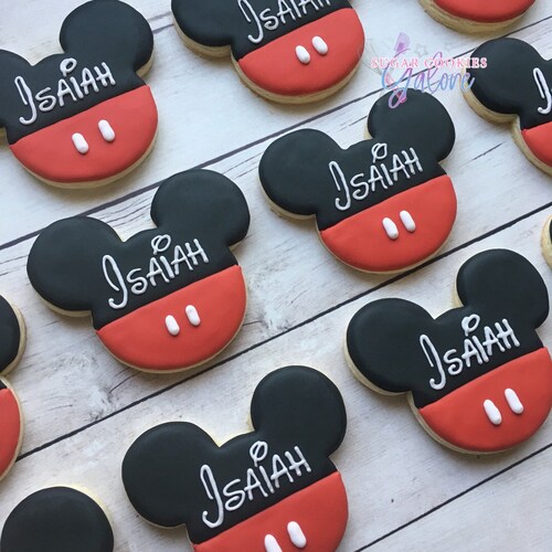 Mickey Mouse Inspired Decorated Sugar Cookies - Etsy