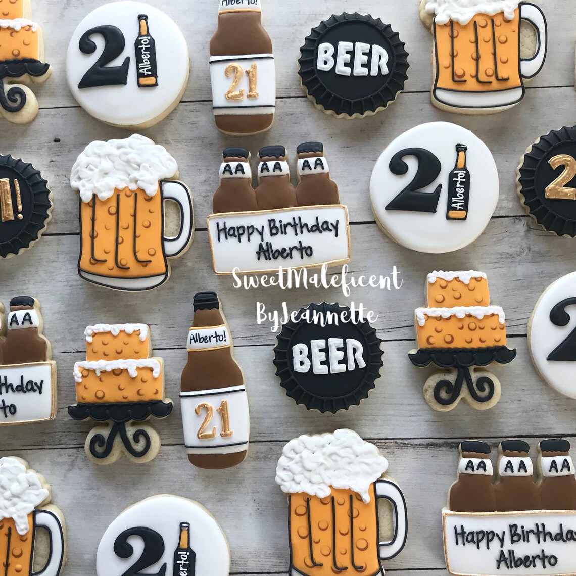 2 Dozen 21st Birthday Cookies Beer Cookie Favors | Etsy