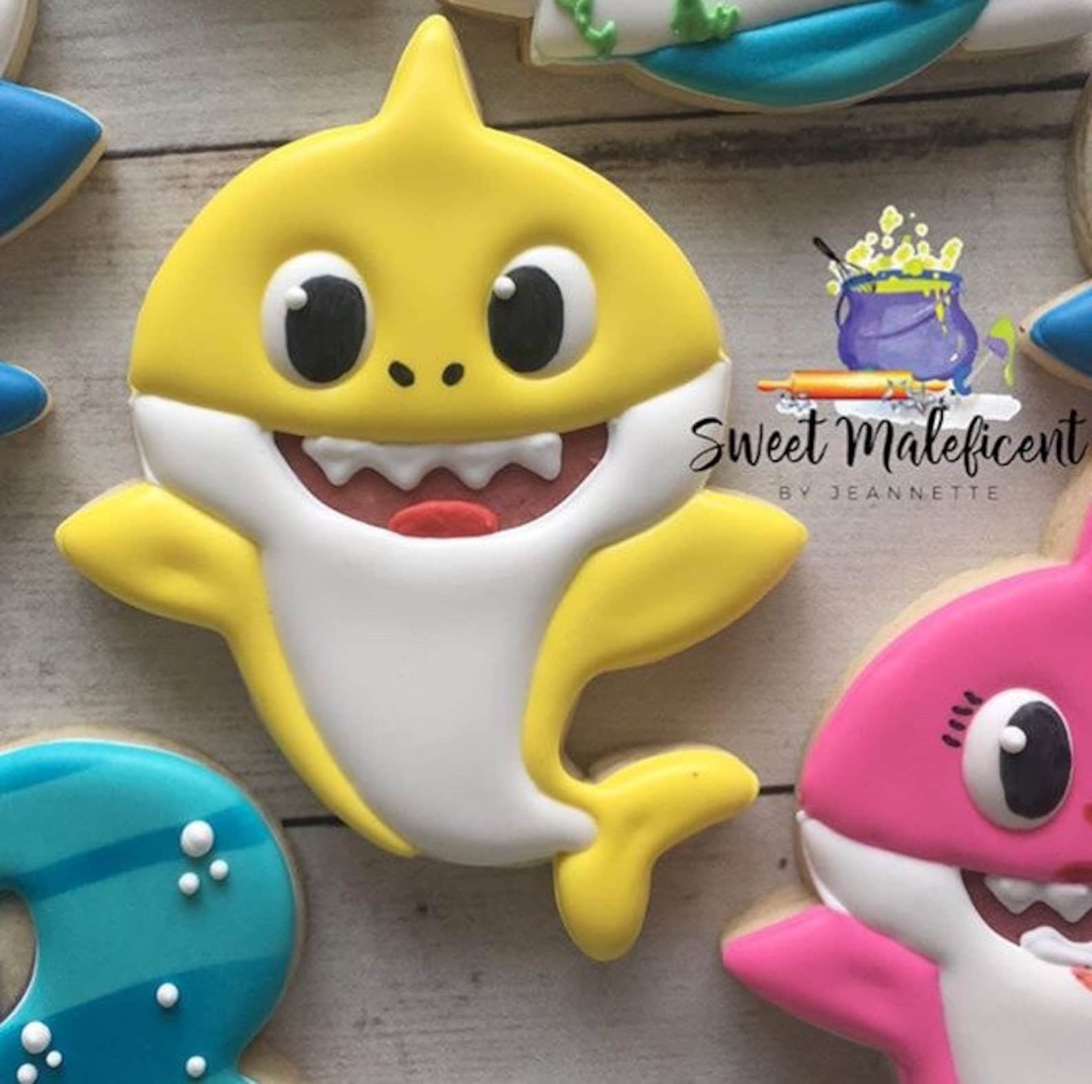 2 Dozen Shark Birthday Sugar Cookies • Shark Party Favors - Etsy