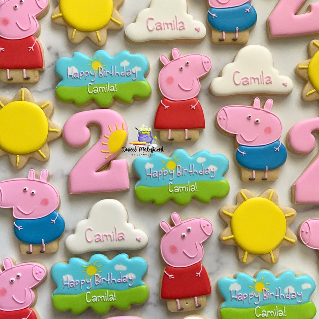 2 Dozen Pig Birthday Cookies - Etsy