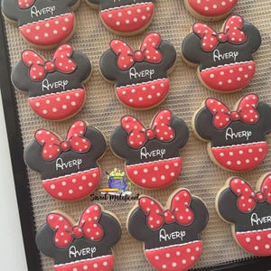 2 Dozen Personalized Minnie Mouse Sugar Cookies . Minnie Mouse Cookie ...