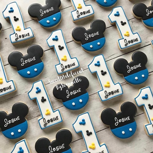 2 or 4 Dozen Blue Mouse 1st Birthday Sugar Cookies . - Etsy