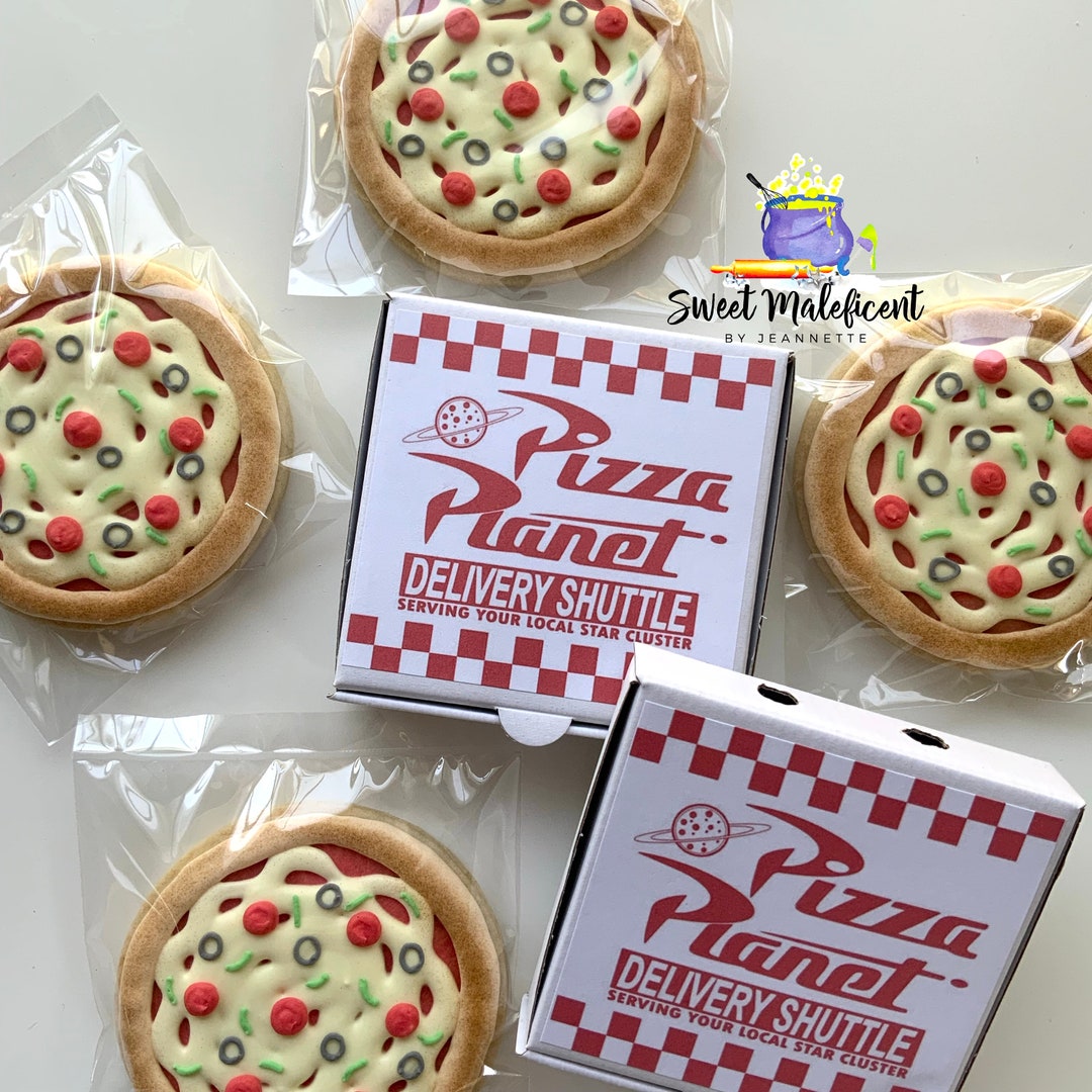 12 Mini Party Planet Pizza Cookies • Cookies With Boxes - Etsy