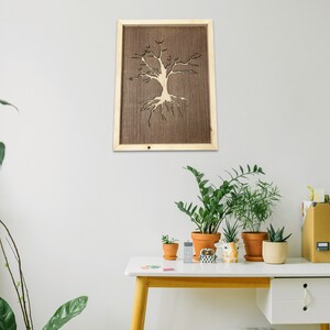 Tree Root Wall Art, Wood Tree Wall Décor, Framed Tree Wall Art, Rustic ...