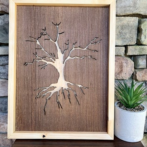 Tree Root Wall Art, Wood Tree Wall Décor, Framed Tree Wall Art, Rustic ...
