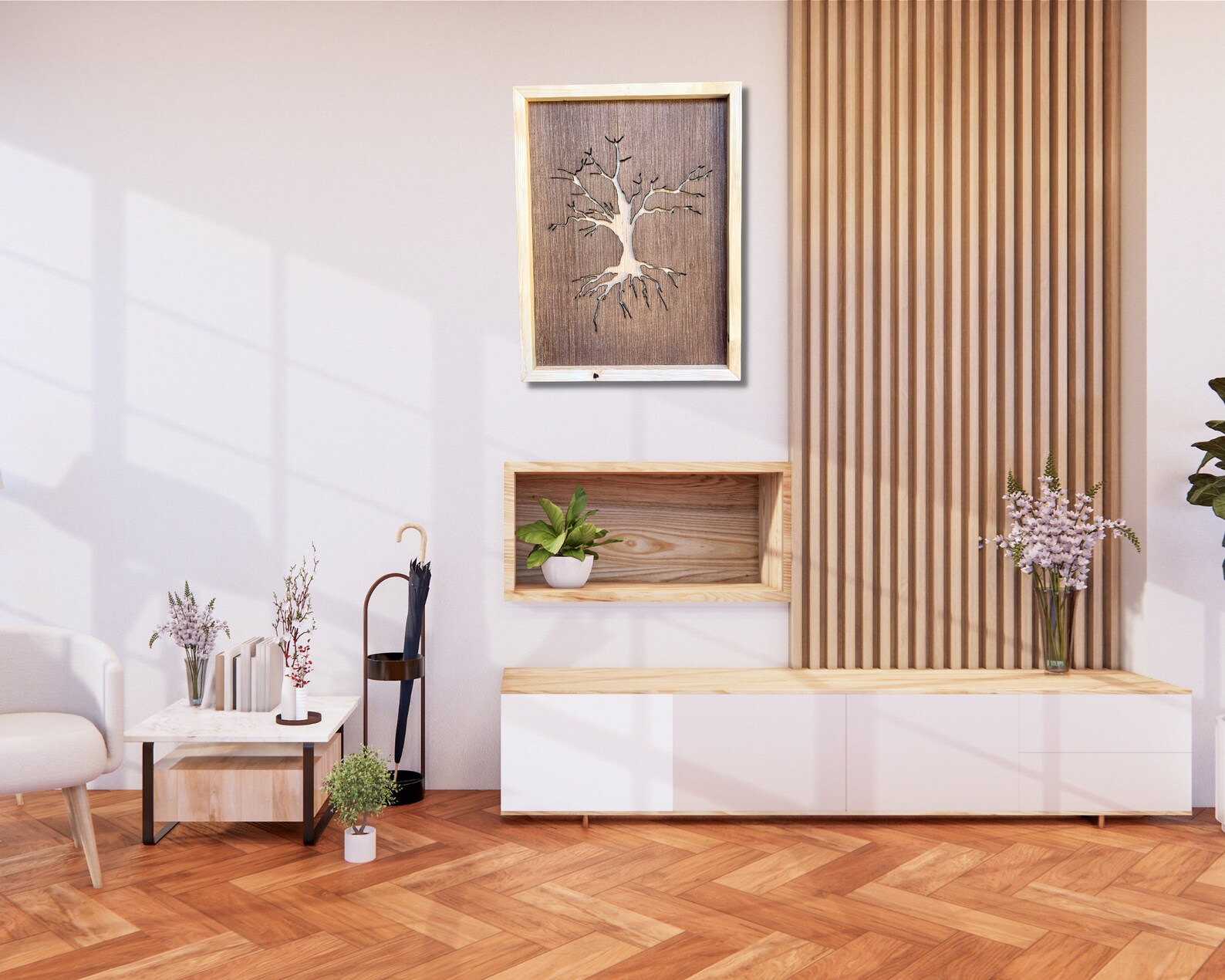 Tree Root Wall Art Wood Tree Wall Décor Framed Tree Wall | Etsy