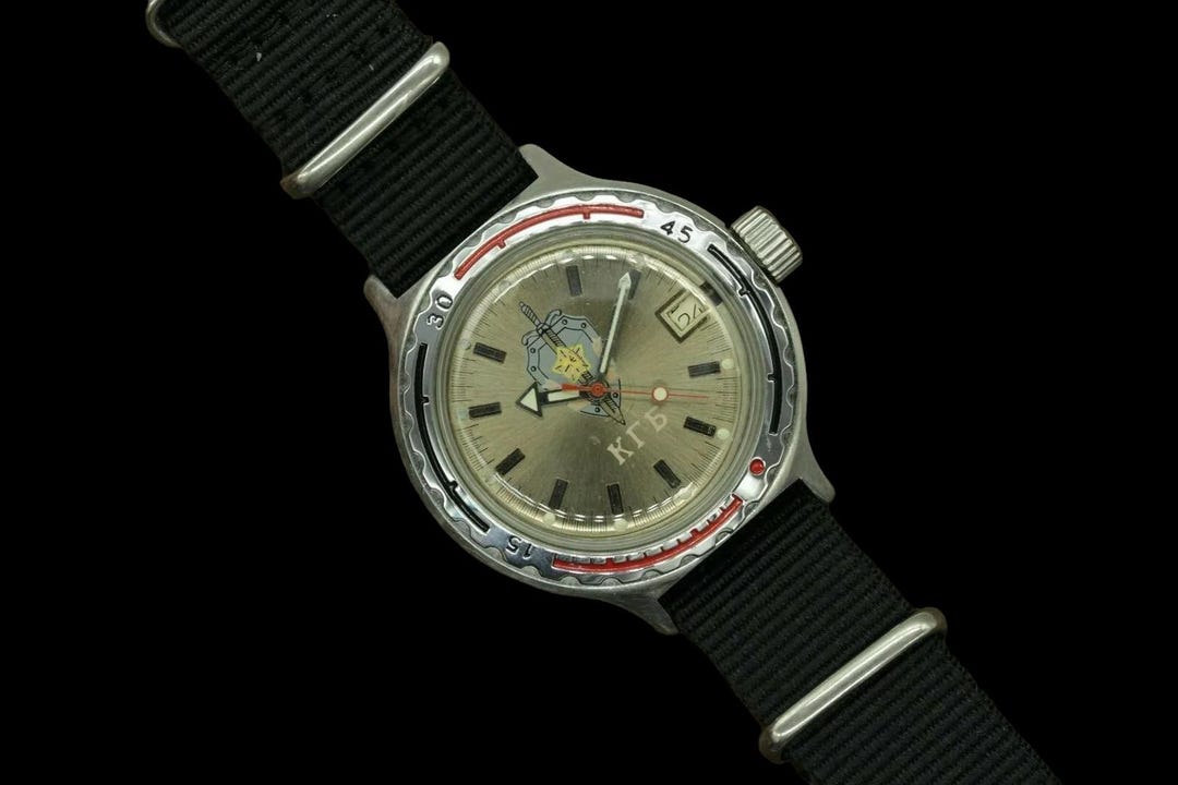 Soviet Military Vostok Amphibian Diver Watch Automatic Diving USSR KGB ...