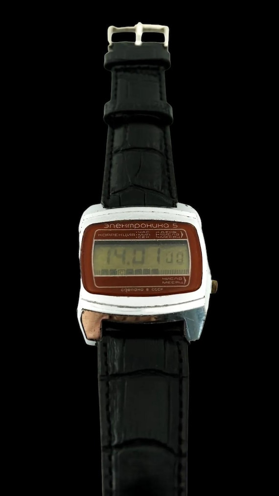 Early vintage LCD watch Electronica 5 retro digital w… - Gem