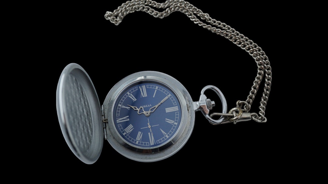 Vintage Genuine Soviet Mechanical Pocket Watch Pobeda 2602 15 Jewels ...