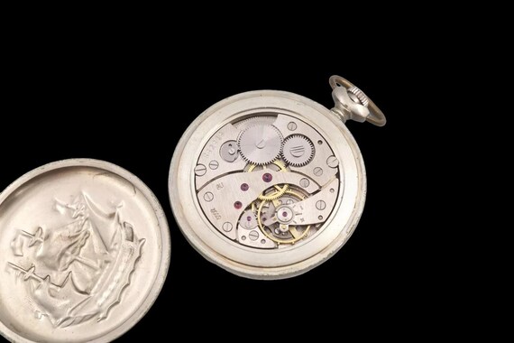 Vintage soviet mechanical open face 50 mm pocket watc… - Gem