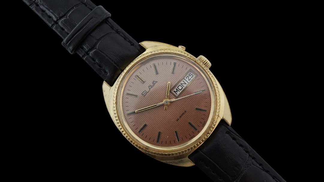 Vintage Watch Slava Cal.2428 26 Jewels Mechanical Retro Wristwatch, Men ...