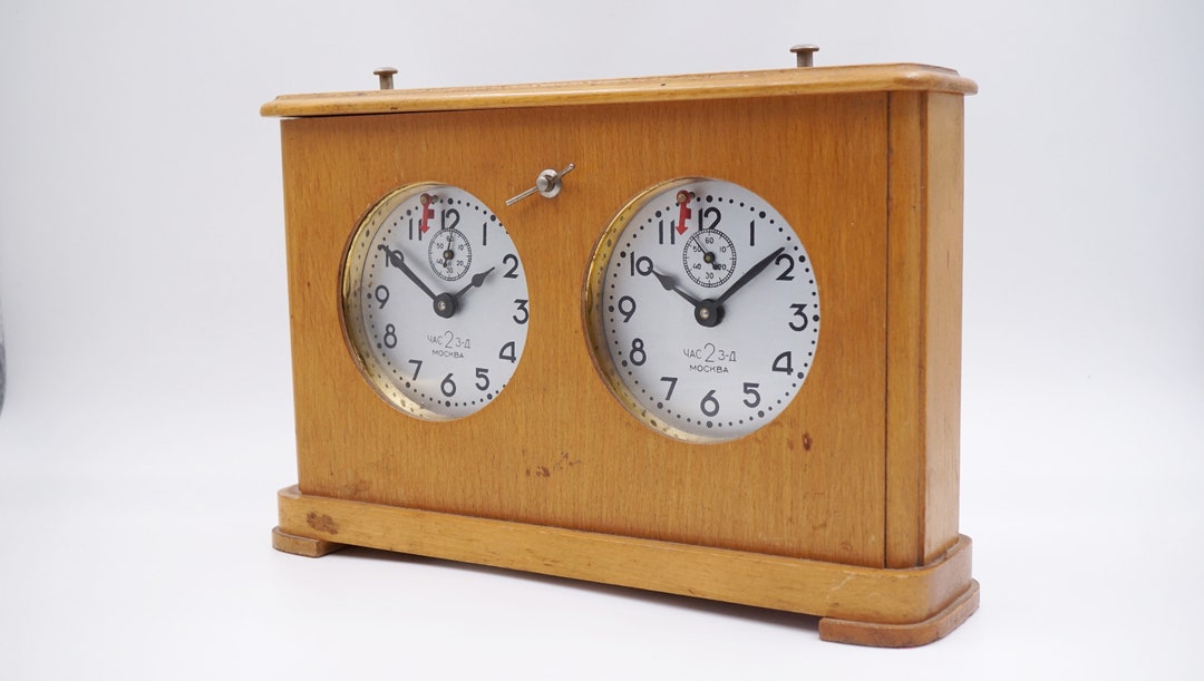 Vintage Wooden Mechanical Chess Clock 2mchz Soviet Board Game - Etsy