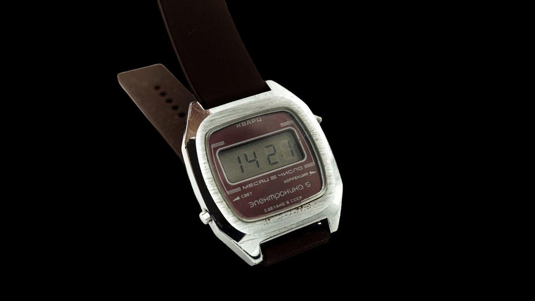 Early Vintage LCD Watch Elektronika 5 Quartz Retro Digital Wristwatch ...