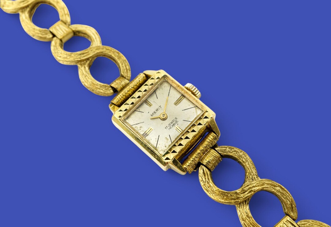 Vintage Merit Ladies Wristwatch, Gold Plated Women's Swiss Watch SF - Etsy