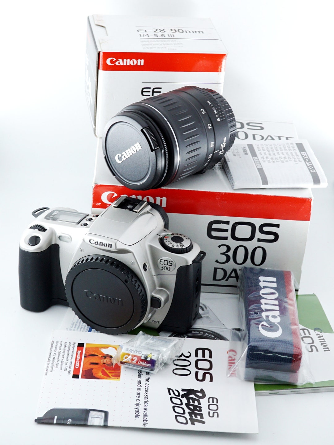 New! Canon Rebel 2000 EOS 300 Data 35mm SLR Film Camera With EF 28-90 ...