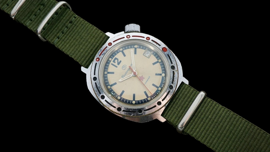Vintage Soviet Military Watch Vostok Komandirskie 17 Jewels Diver's ...