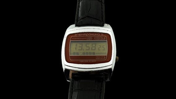 Early vintage LCD watch Electronica 5 retro digital w… - Gem