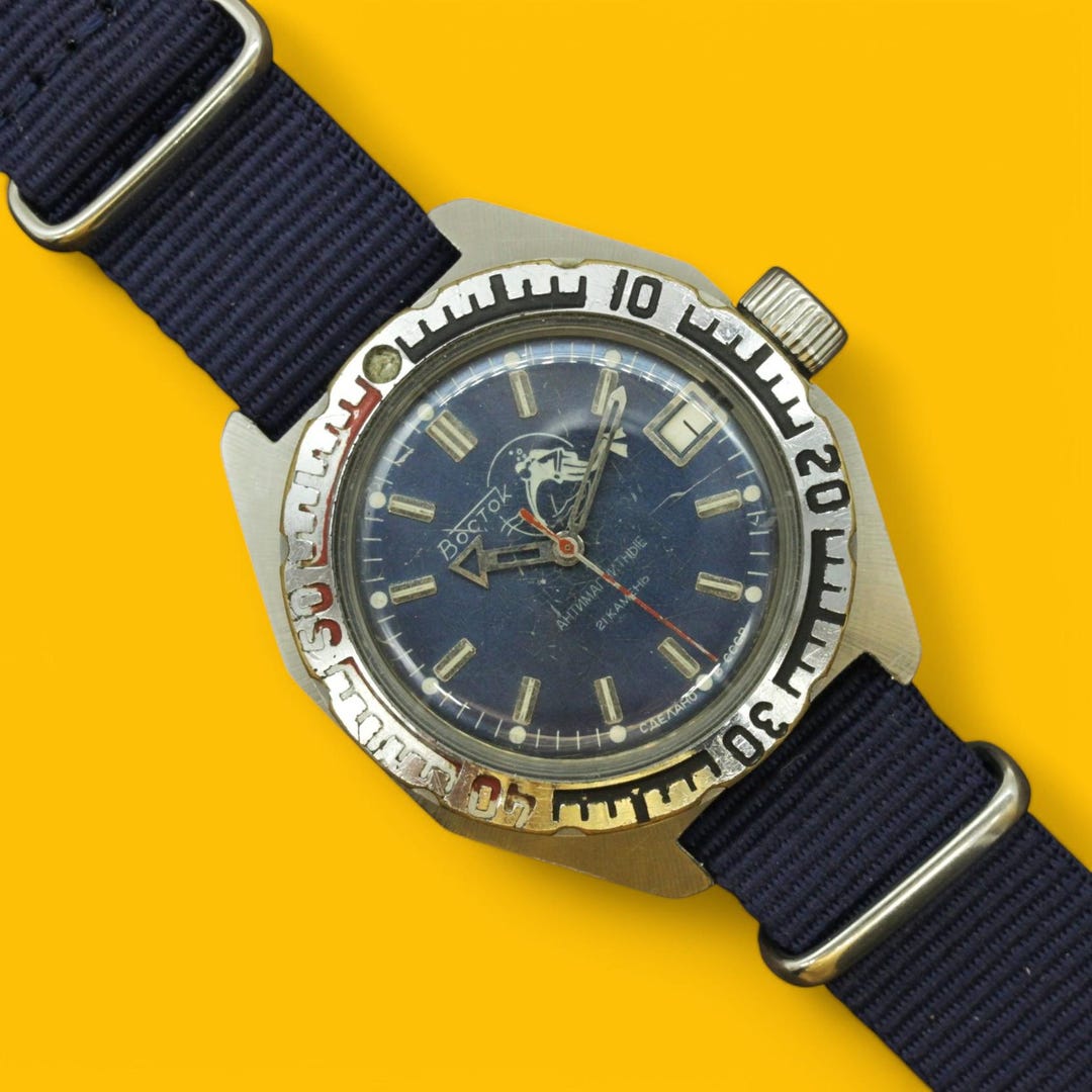Soviet Military Vostok Amphibian Diver Watch Diving Wristwatch Scuba ...