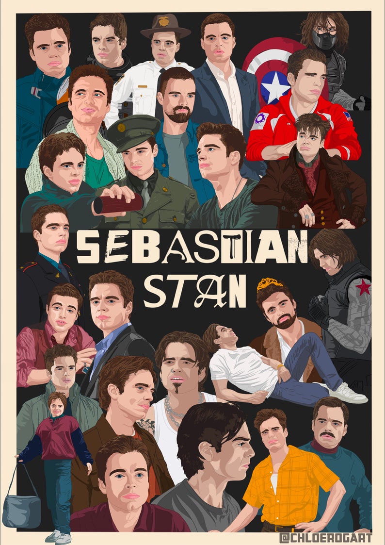 A5 Sebastian Stan Prints - Etsy