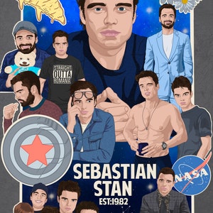 A5 Sebastian Stan Prints - Etsy
