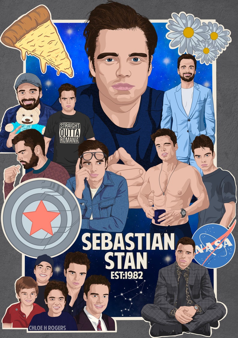 A5 Sebastian Stan Prints - Etsy