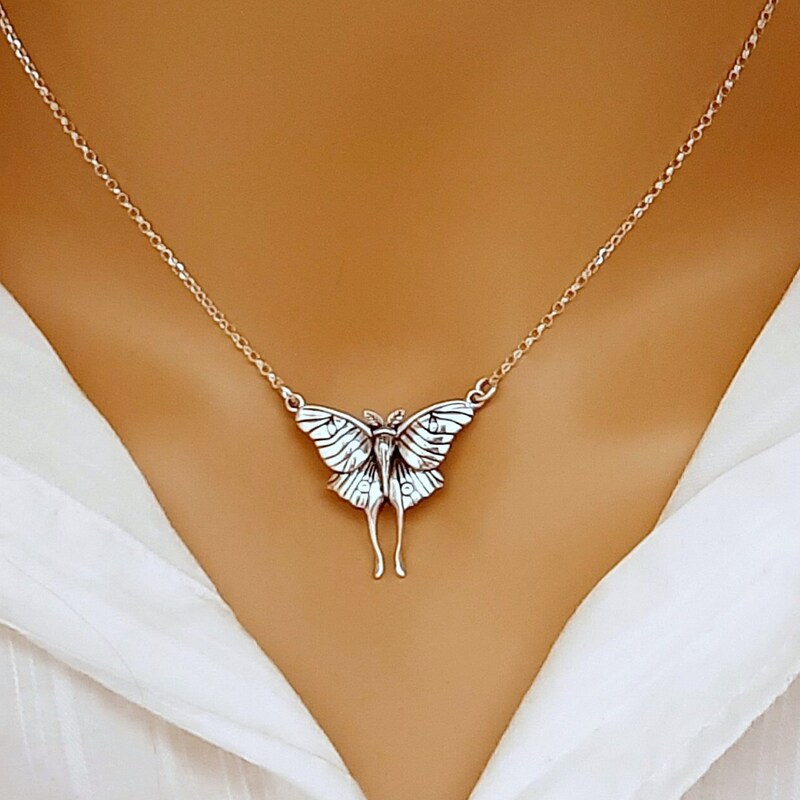 Moth Necklace - Etsy