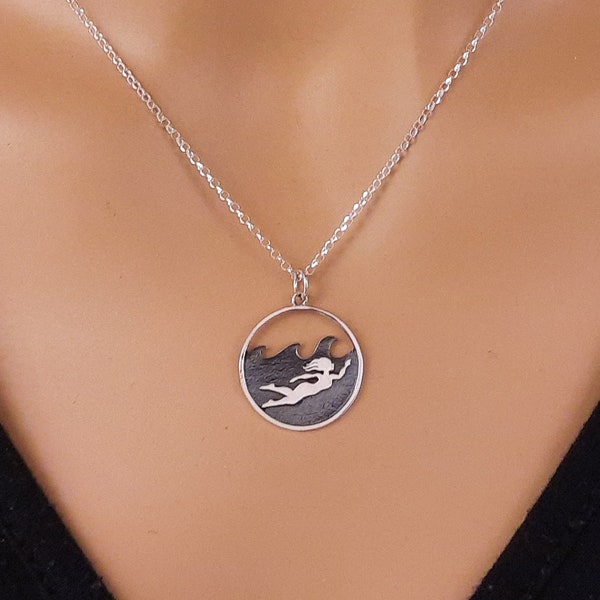 Swimmer Necklace - Etsy