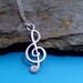 G Clef Charm Necklace, Silver Treble Clef Music Jewelry, Gift for Music ...